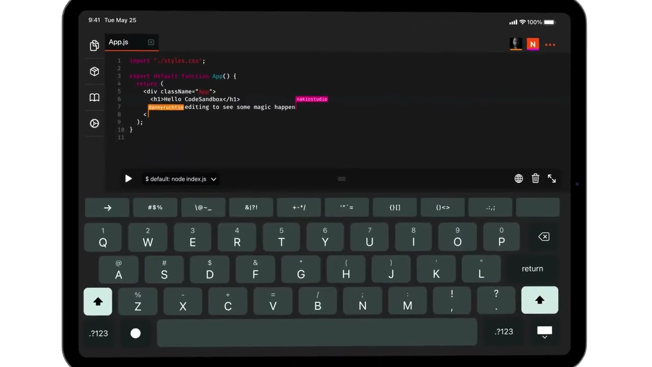 Live collaboration CodeSandbox and Play.js