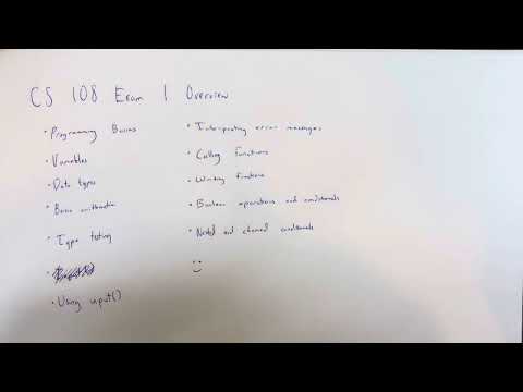 CS 108 Exam Overview