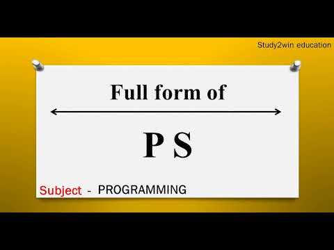 PS ka full form | Full form of in English | Subject - PROGRAMMING
