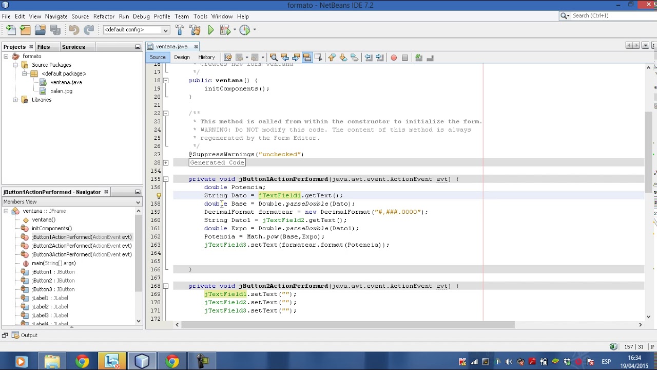 potencia - Programa en Netbeans Java