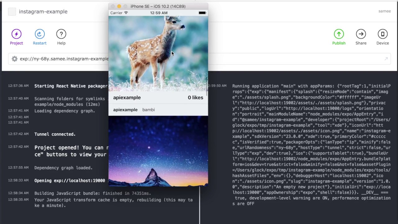 Build an instagram app clone with only javascript