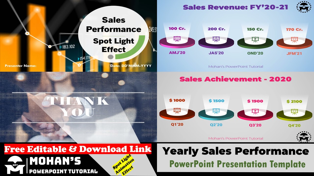 Sales Performance || Spot Light Effect in PowerPoint || Free PowerPoint Template || #shorts Videos