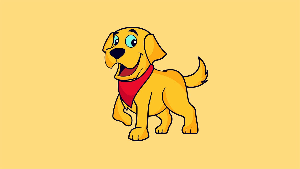 Cute Puppy/Dog Vector Drawing in illustrator
