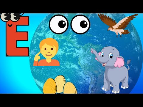 letter begins with E I words start with E letters I english alphabet for kids I Kids Supremacy