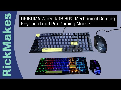 ONIKUMA Wired RGB 80% Mechanical Gaming Keyboard and Pro Gaming Mouse