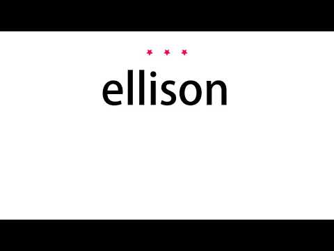 How to pronounce ellison - Vocab Today