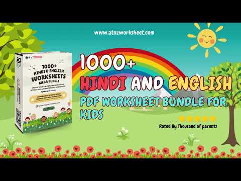 1000 + Hindi and English Worksheets PDF Bundle For KG and Nursery Kids