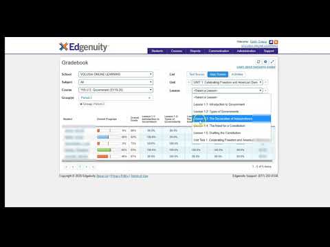 VCS Using Gradebook In Edgenuity for Teachers