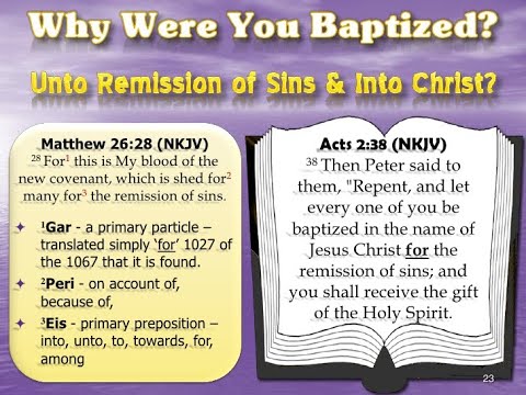 Is Water Baptism "Because Of" or "For the Remission of Sins?" - Acts 2:38