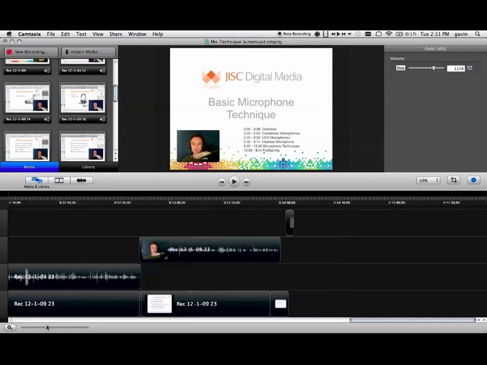 Screencasting workflow - editing and arranging