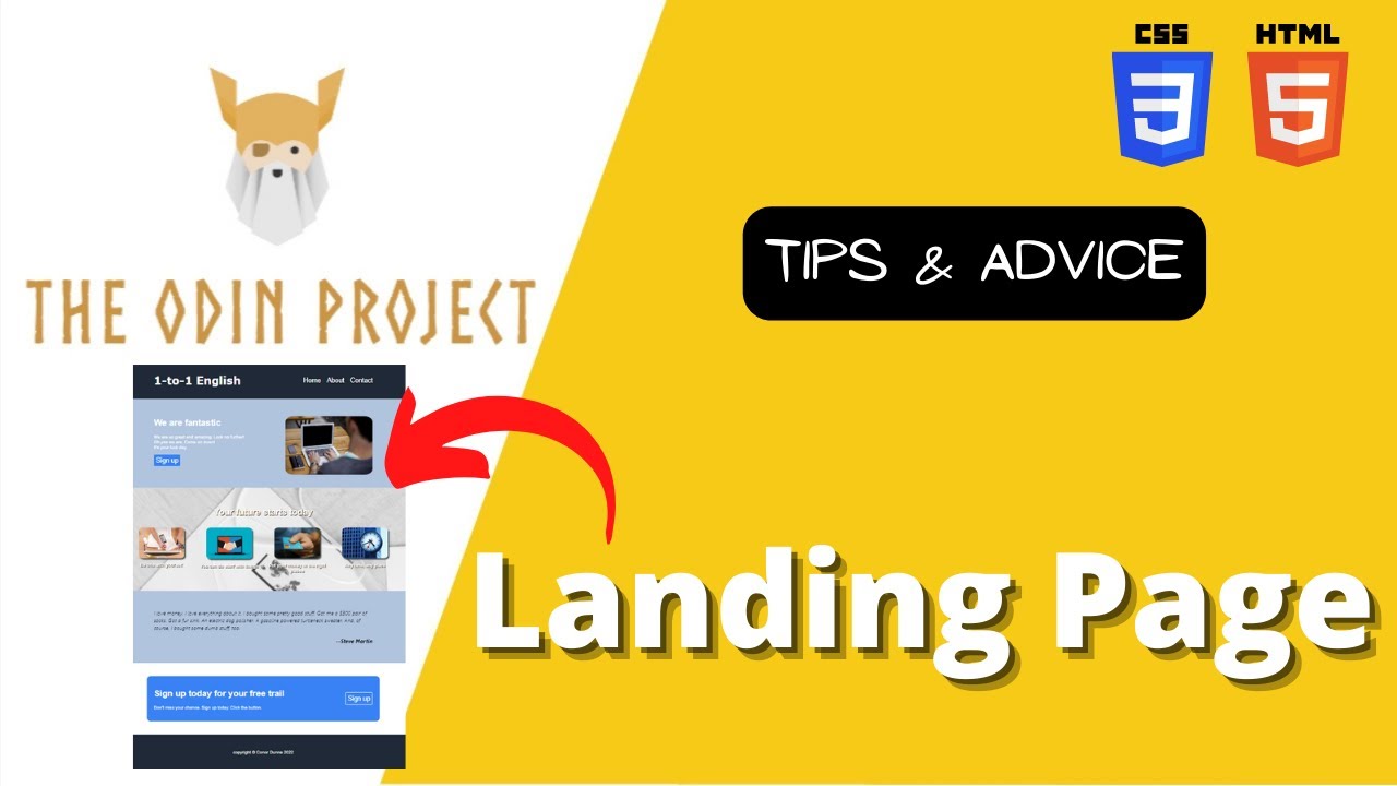 The Odin Project - Landing page project | Tips & advice for beginners