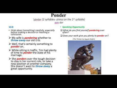 Word of the Day - Ponder