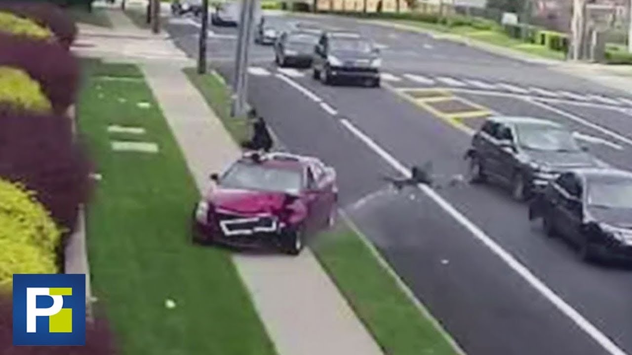 He caused a pile-up and fled the scene; he returned shortly after to retrieve his vehicle.