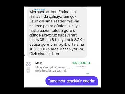 Eminevim de Çalışan Bir Kişinin Maaşı Ne Kadar Olur?#meslek #kazanç #maaş