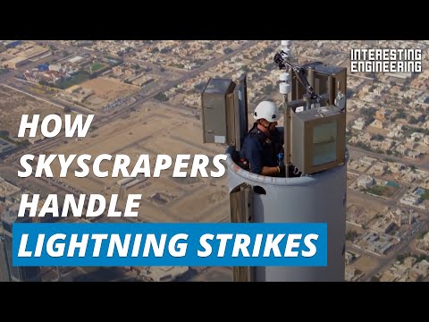 What happens when skyscrapers are struck by lightning?