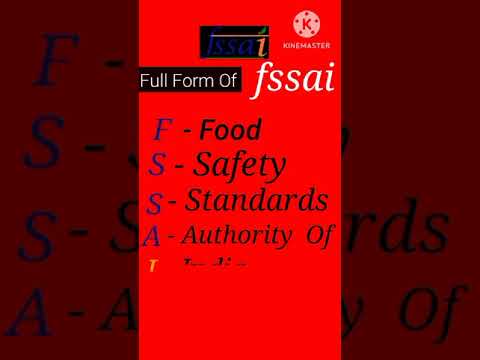 Full form of fssai #food safety #education #license. #study