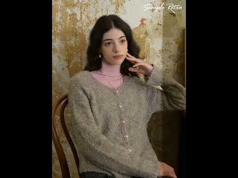 Simple Retro | Stella Crew Neck Solid Button Front Cardigan | Fall 2023