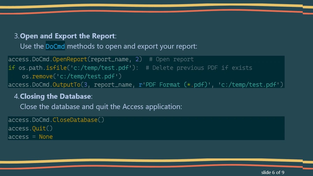 How to Export Reports from Microsoft Access to PDF using Python