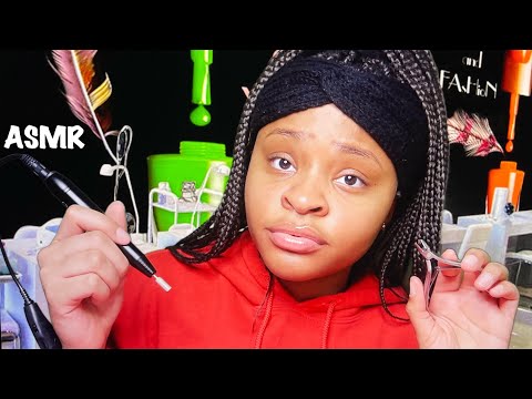ASMR | Ghetto Nail Tech Does Your Nails Role Play 💅🏽