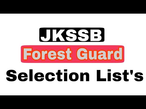JKSSB Forest Guard - Selection List's For all District's Of J&K