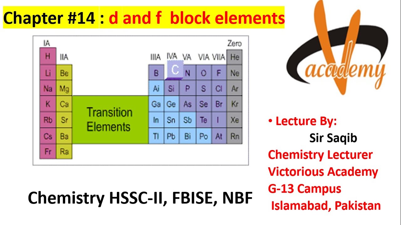 Chapter #14 , d & f block elements (Part-1)