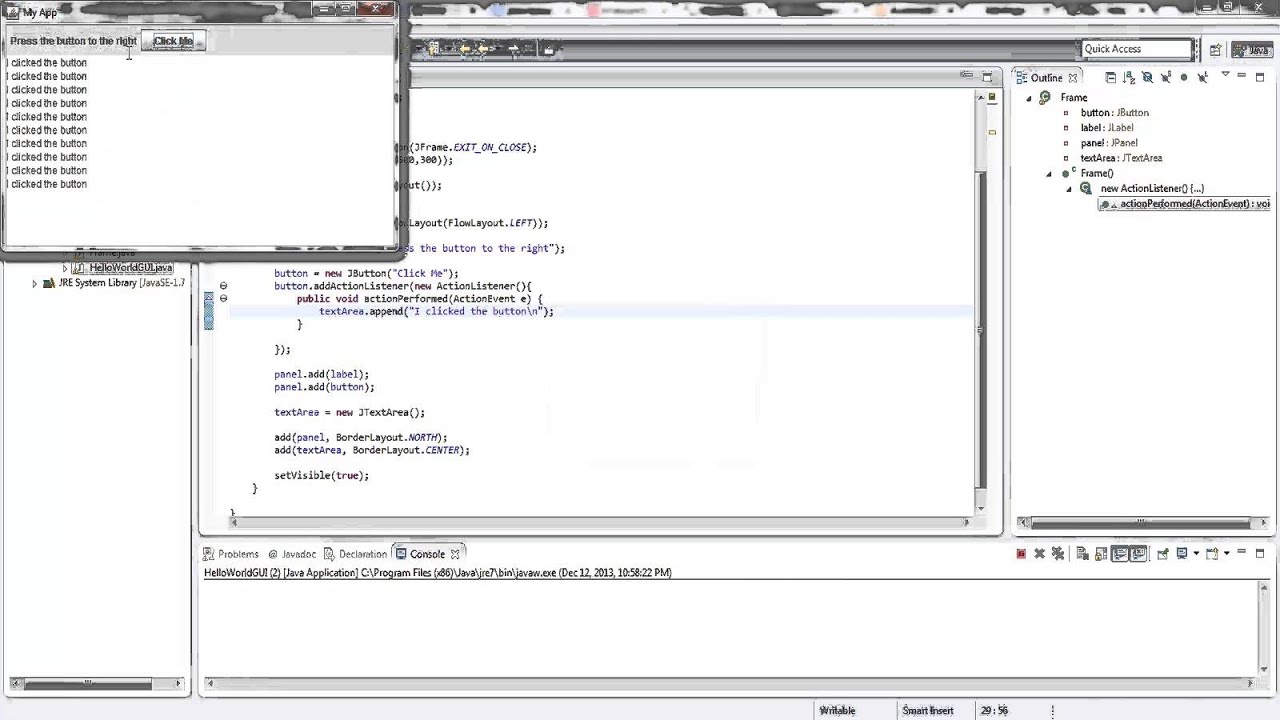 Java Swing GUI 3 - Intro to Event Handling