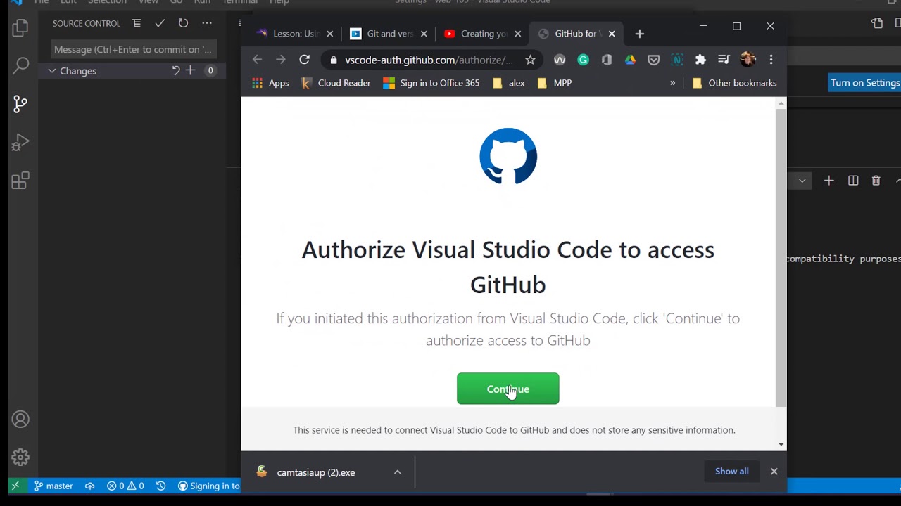 Uploading the demo project to GitHub from Visual Studio code