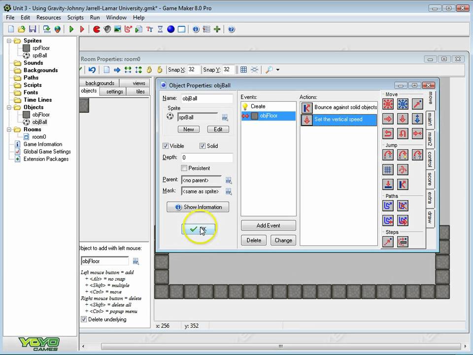 Unit 3 - Using Gravity - Gamemaker 8