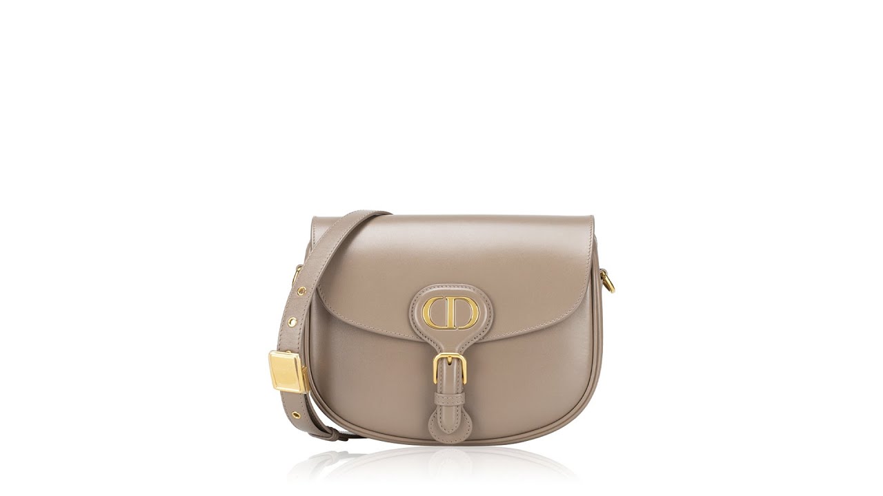 Christian Dior Calfskin Bobby Medium Flap Bag Warm Taupe