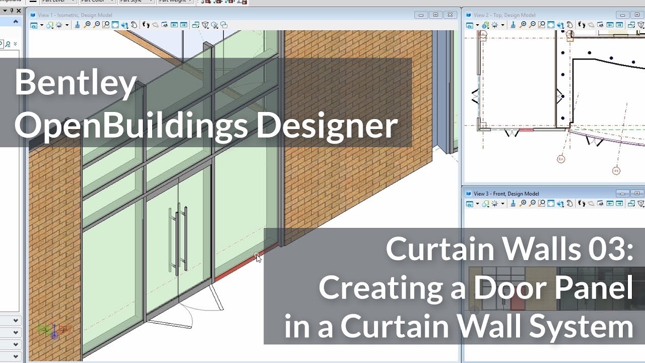 Bentley OpenBuildings Curtain Walls: 03 Creating a Door Panel in a Curtain Wall System