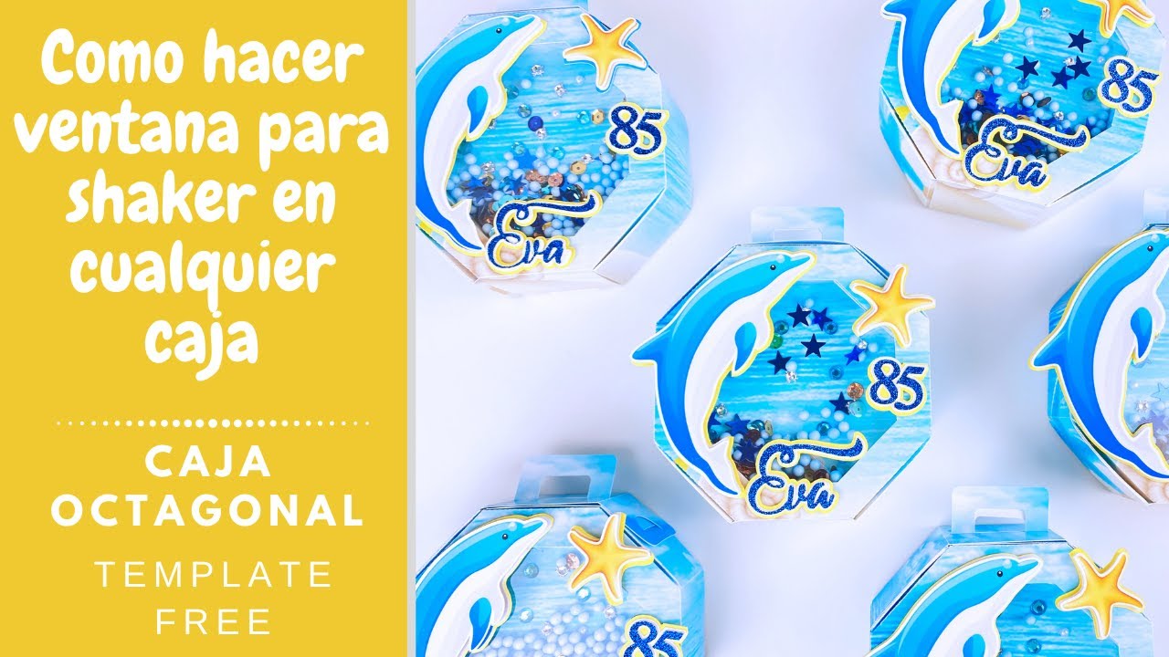 Cómo hacer ventana para SHAKER en cualquier caja. Caja Octagonal. Template Free. Silhouette Studio.