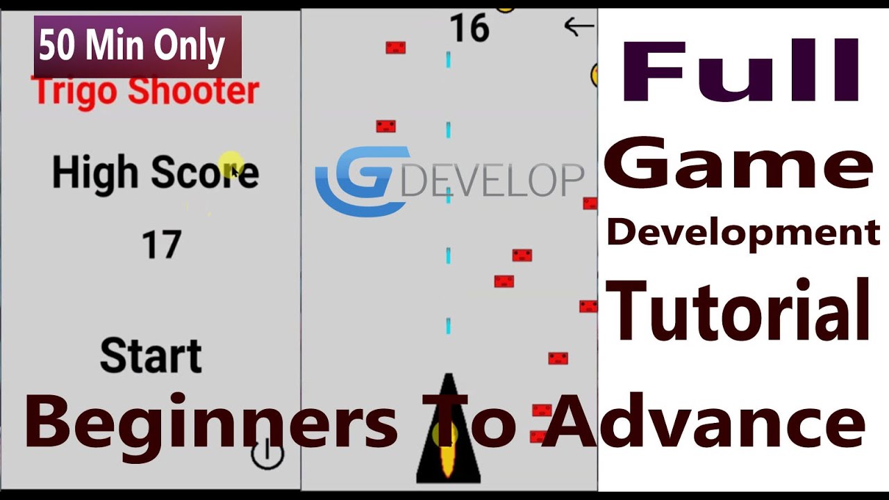 GDevelop -  Trigo Space Shooter Full Game Development Tutorial