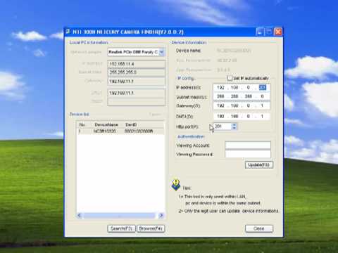 NETCURY IP CAMERA VIDEO TUTORIALS - Camera Finder Program