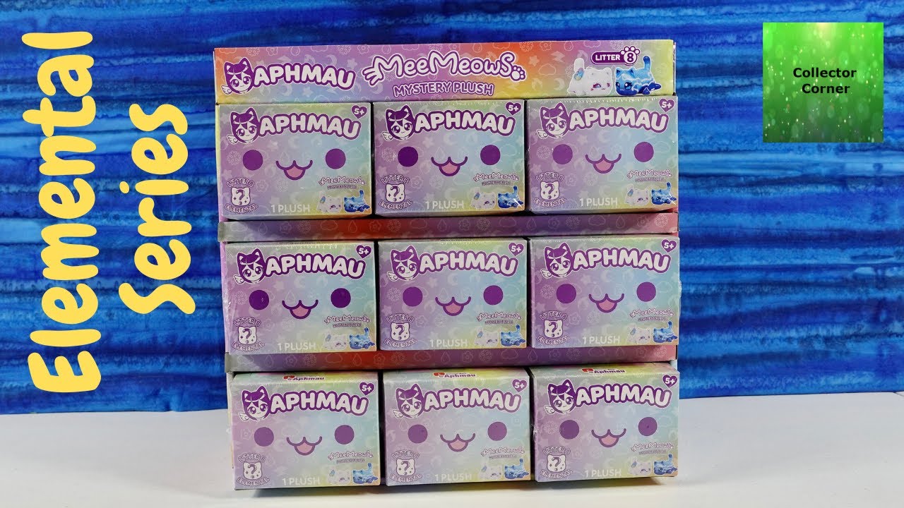 Aphmau MeeMeows Mystery Plush Litter 8 Elemental Blind Box Plush Unboxing