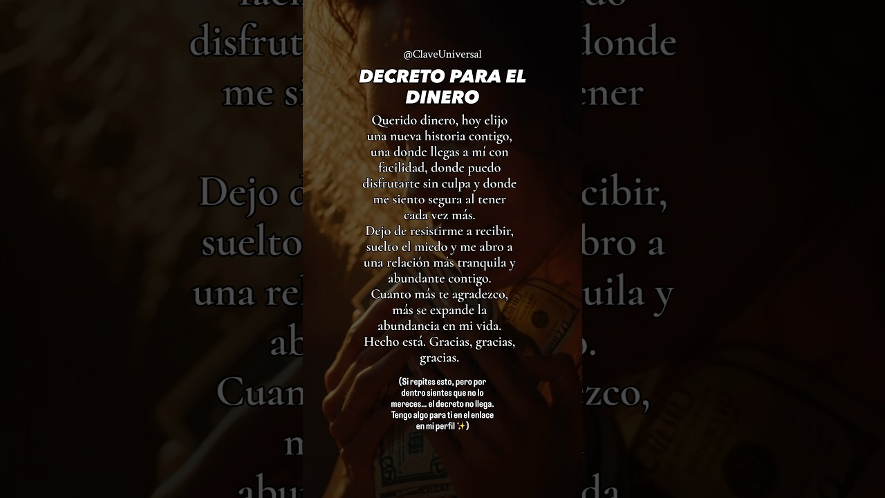 DECRETO PARA EL DINERO 💵✨
