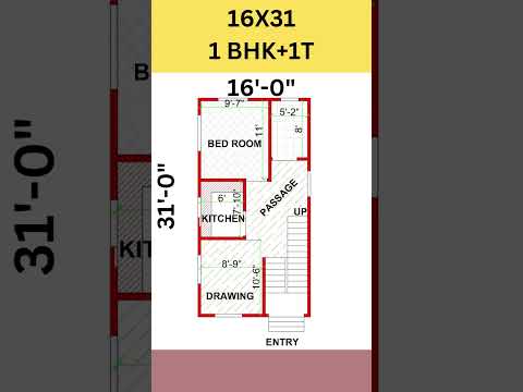 16X31 home plan design, 16 by 31 makan ka naksha, 16*31 house design #shorts #homeplan #housedesign