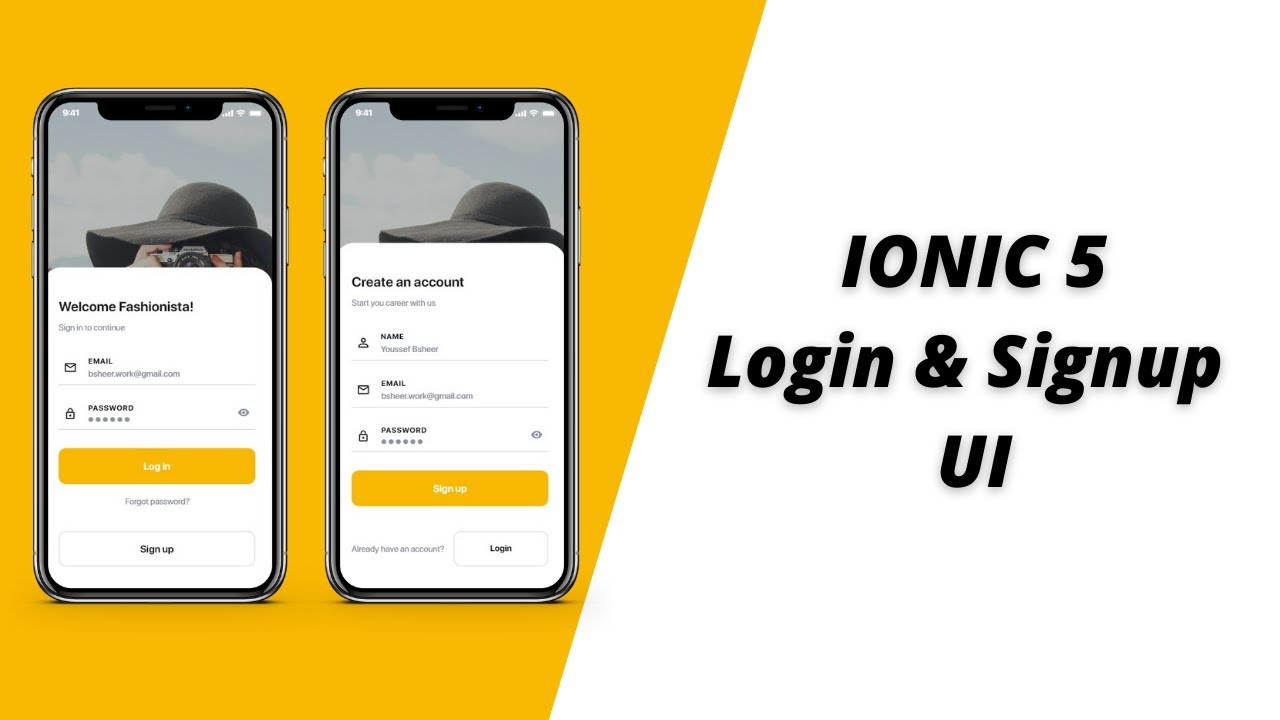 Ionic 5  Signup & Login Screen - Ionic UI | Ionic 5 Tutorial for Beginners