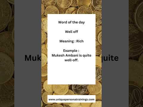 Well off | what does it mean | Word of the day #english #idioms #englishconversation