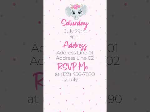 Elephant Baby Shower Invitation, Girl Baby Shower, It's A Girl Baby Shower Invite, Elephant Baby