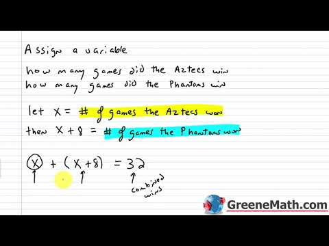 Algebra 1 Lesson #8 Solving Word Problems (Part 1)