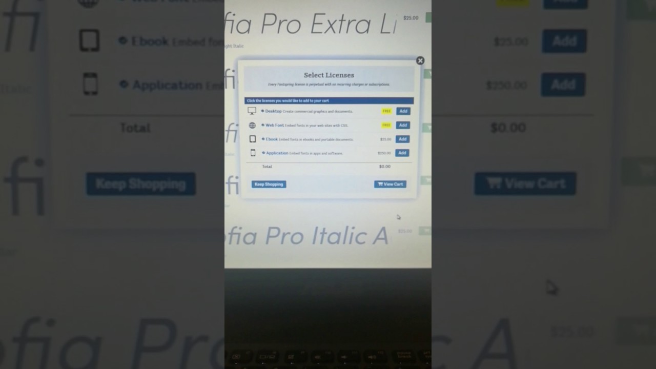 Fontspring add to cart