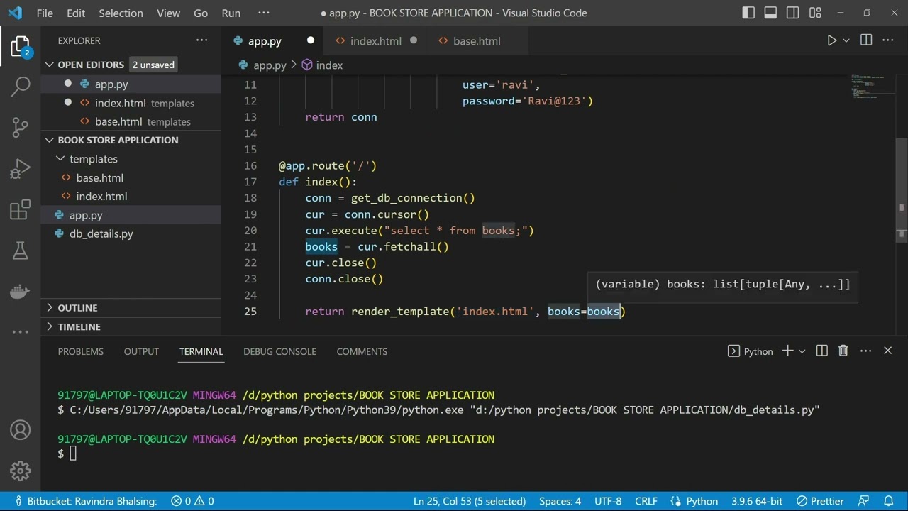 Python Project  - Create Book Store Web Application using Flask & PostgreSQL Database #python