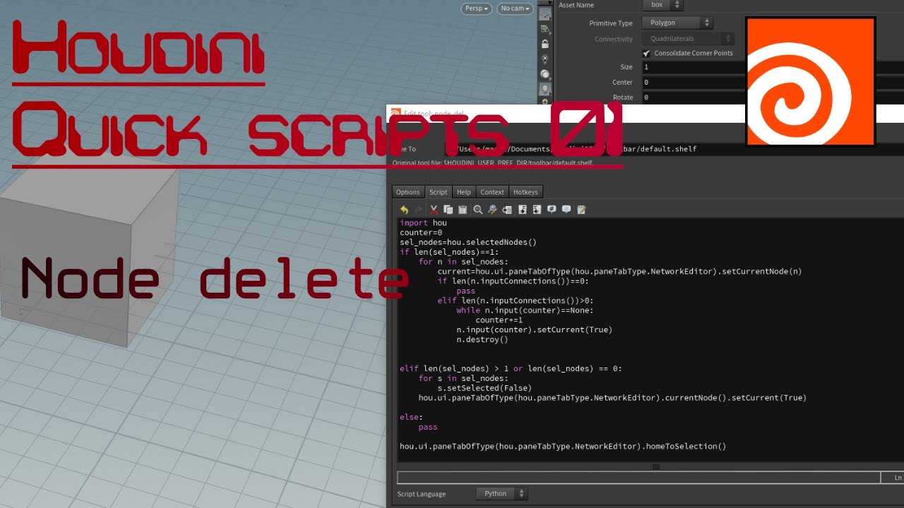 Houdini Quick scripts 01-Node delete-