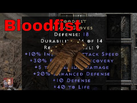 D2R Unique Items - Bloodfist (Heavy Gloves)