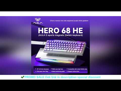AULA HERO 68HE Magnetic Switch Keyboard Rapid Trigger 8K Return Esports Gamer Keyboard RGB Wired Gam