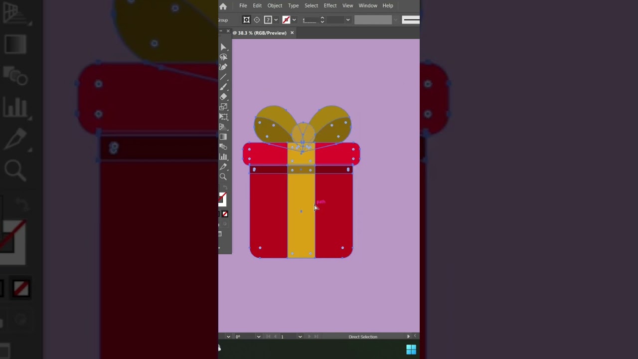 Gift Box Vector art || Adobe Illustrator || #shorts