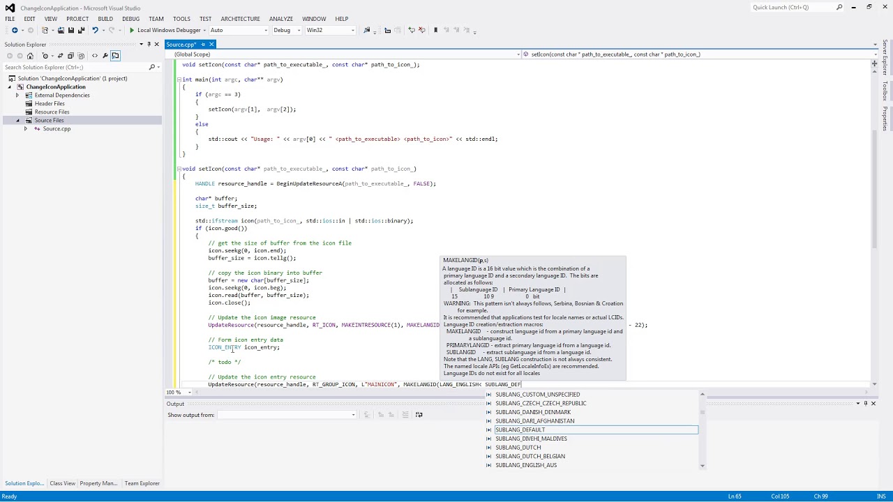 C++ Windows Update Icon Resource for Executable