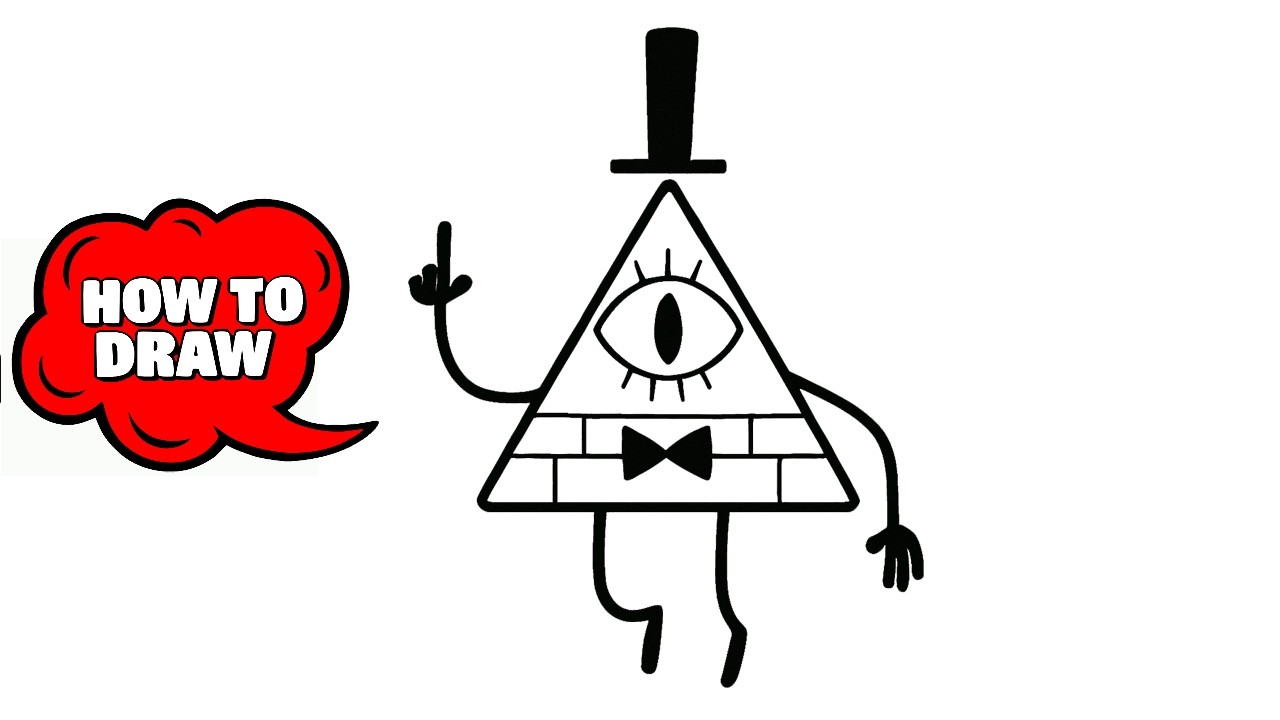 How to Draw Bill Cipher | Easy Gravity Falls Tutorial for Beginners