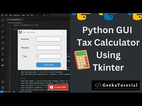 Build a Tax Calculator with Python and Tkinter | Python GUI Development – Full Tutorial
