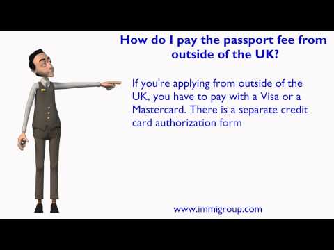How do I pay the passport fee from outside of the UK?